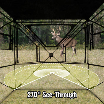 VisMaster 270° See-through Hunting Blind with No-Trip Door - TideWe