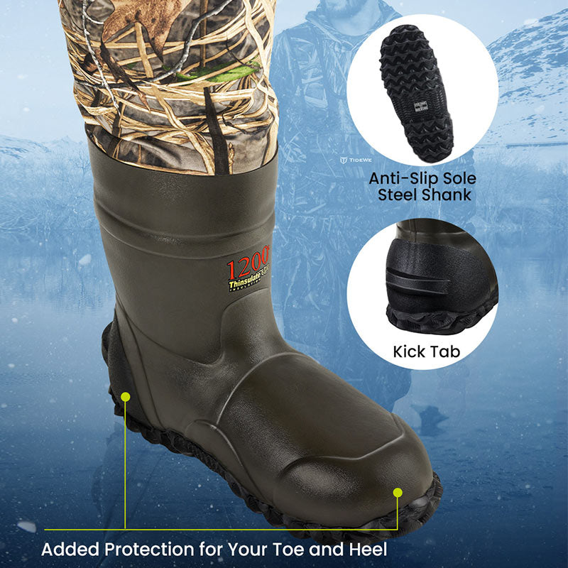 Insulated Chest Waders with Steel Shank Boots - TideWe